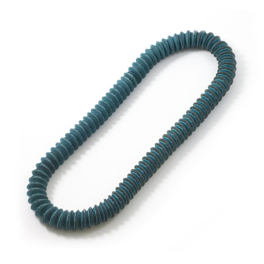 Greenish Blue Twisted Necklace by Nel Linssen | The Scottish Gallery