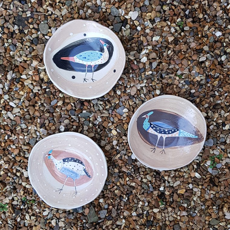 Bird Plates and Guinea Fowl Plate by Jill Fanshawe Kato | The Scottish ...