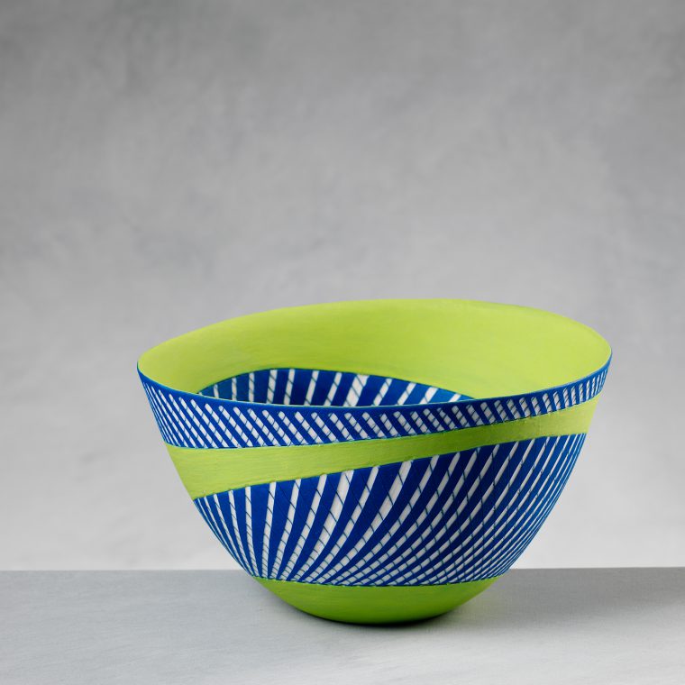 Inside Out Bowl in Chartreuse by Lara Scobie | The Scottish Gallery