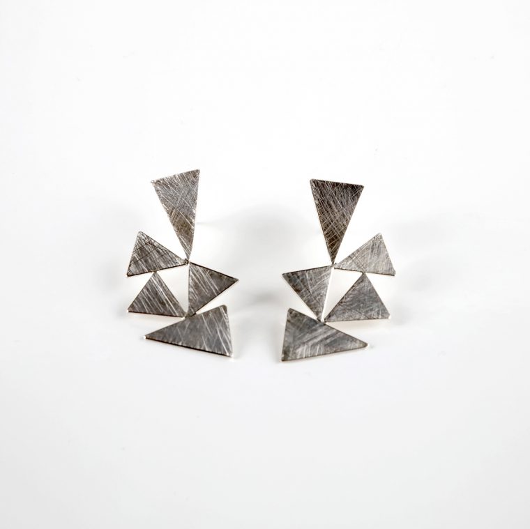 Small Solid Triangle Studs by Heather McDermott | The Scottish Gallery