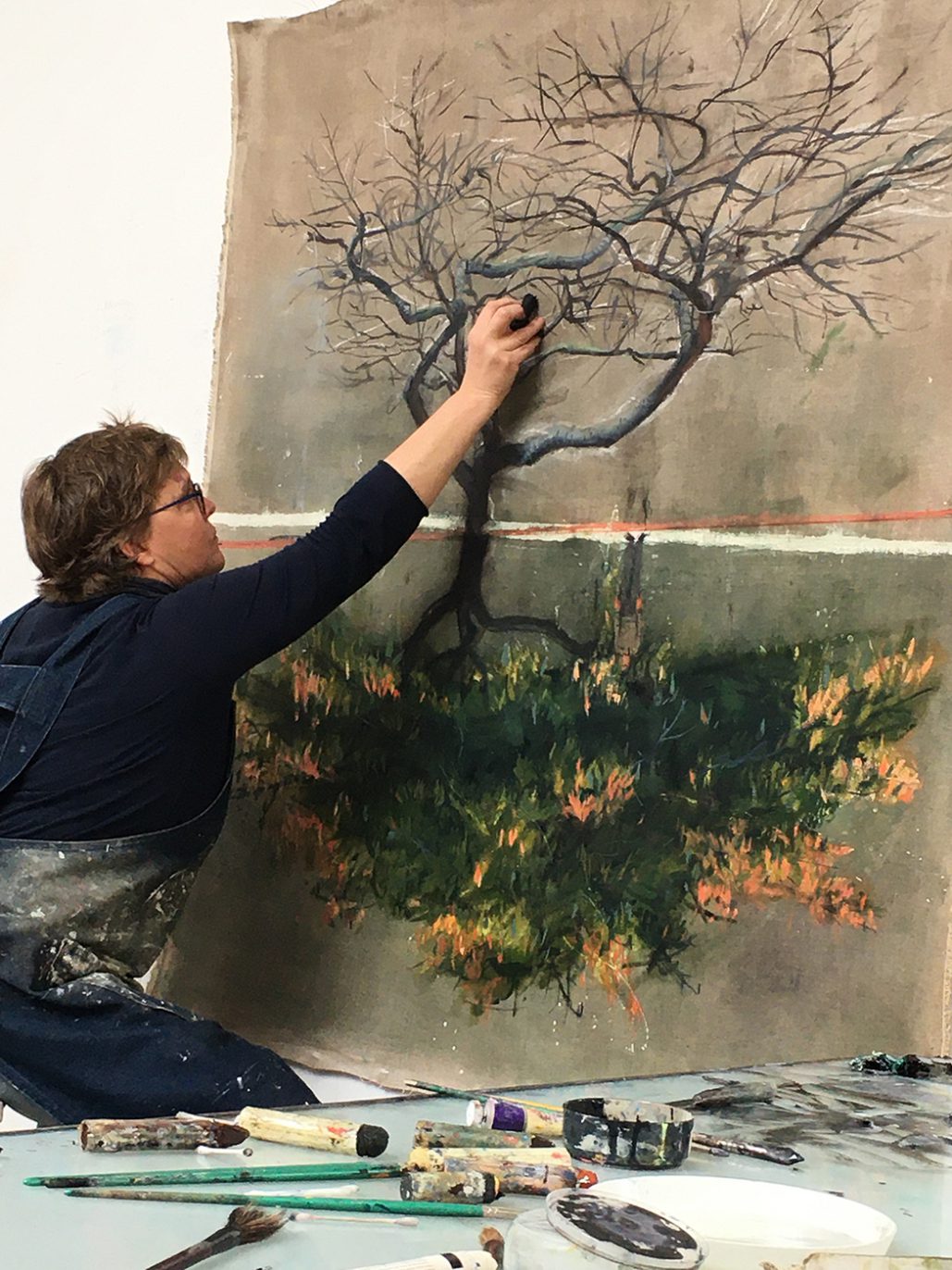 Kate Downie in her Studio - The Scottish Gallery