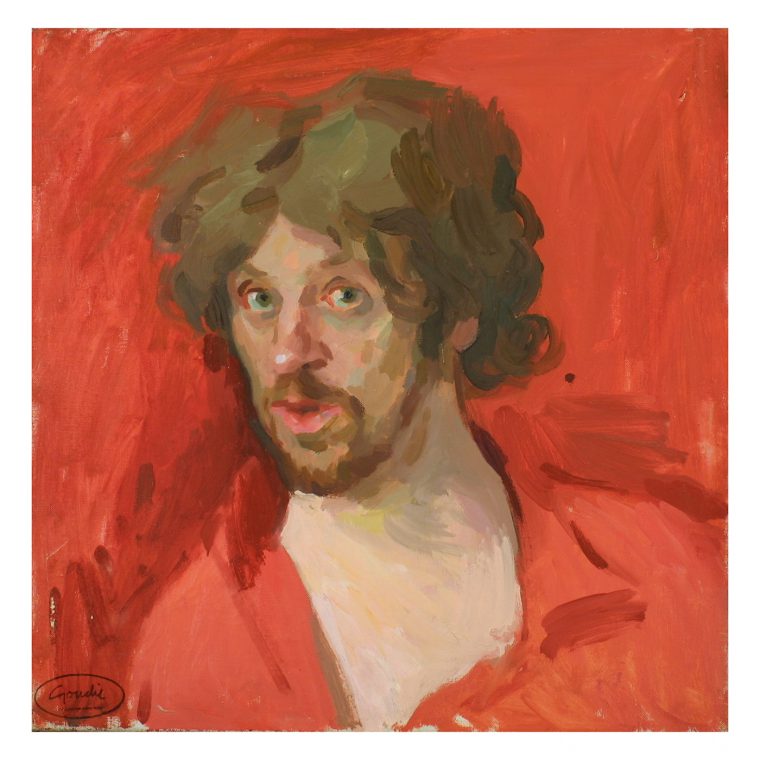 Self Portrait in Red by Alexander Goudie | The Scottish Gallery
