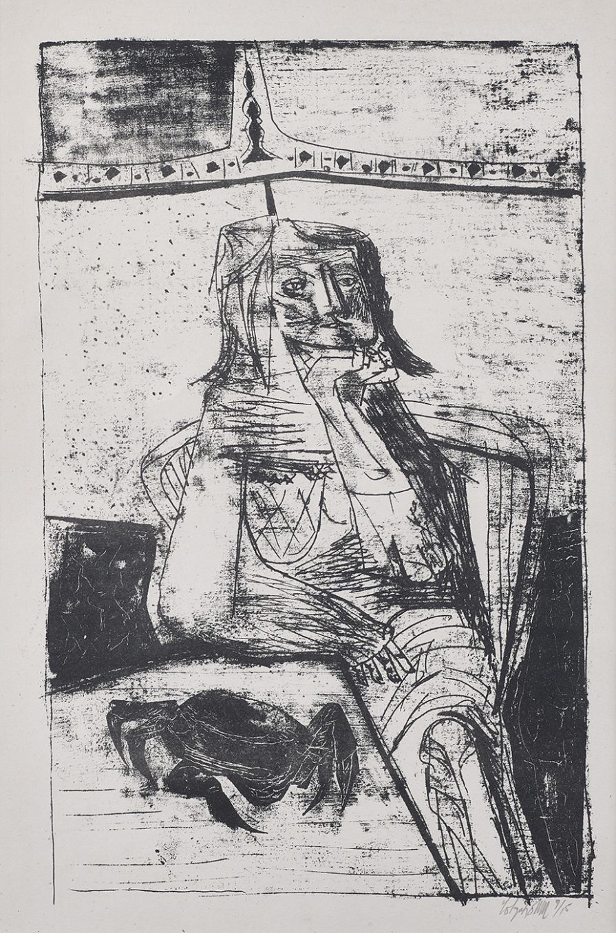 Woman and Crab (London Barmaid) by Robert Colquhoun (Printmaker) | The ...