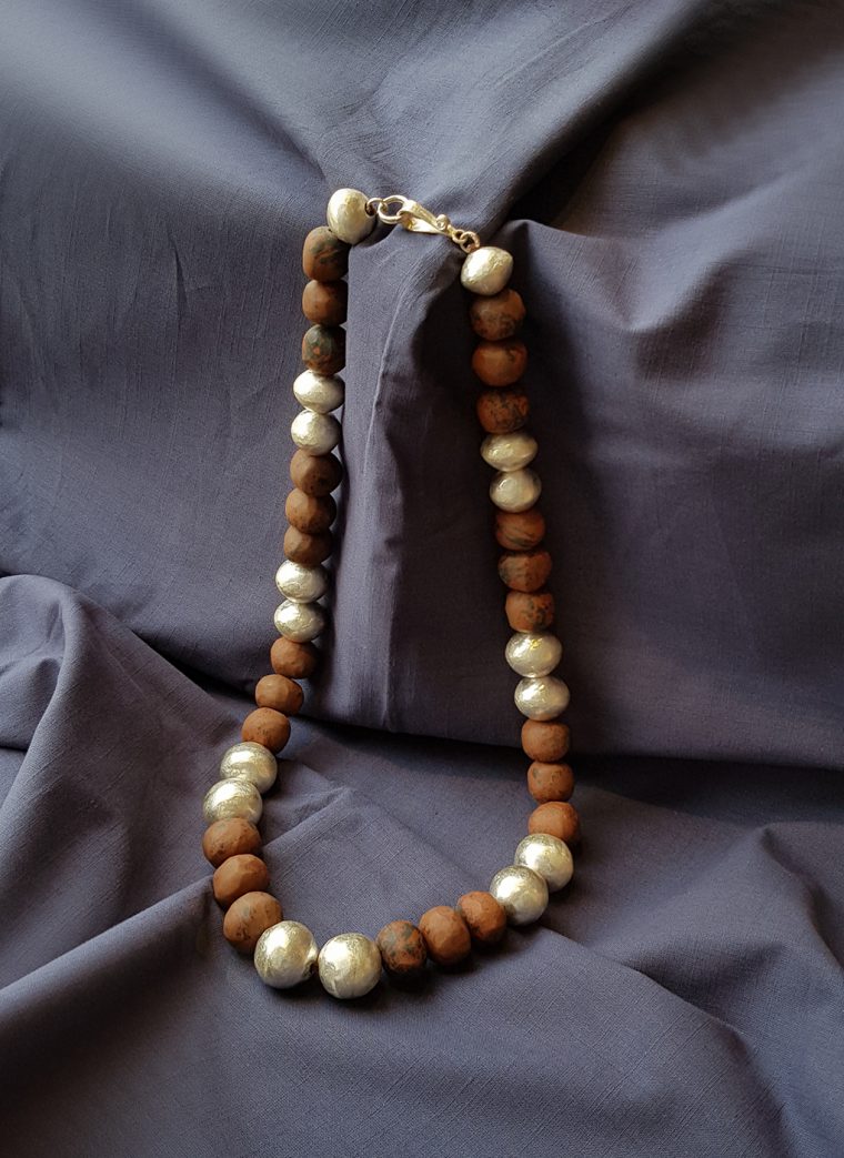 Obsidian Necklace (view 2) by Guy Royle | The Scottish Gallery
