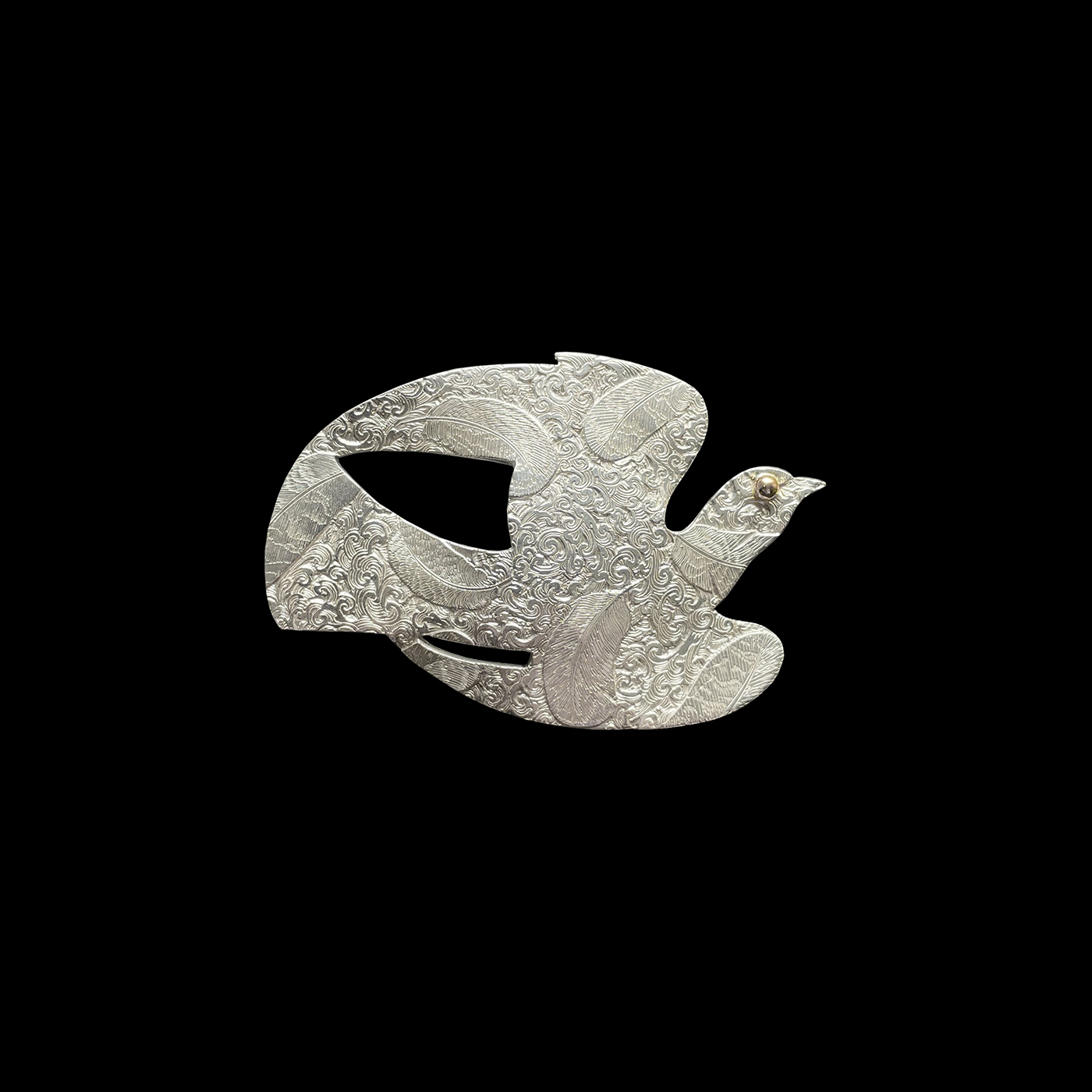 Silver Dove with Gold Bead Eye - The Scottish Gallery
