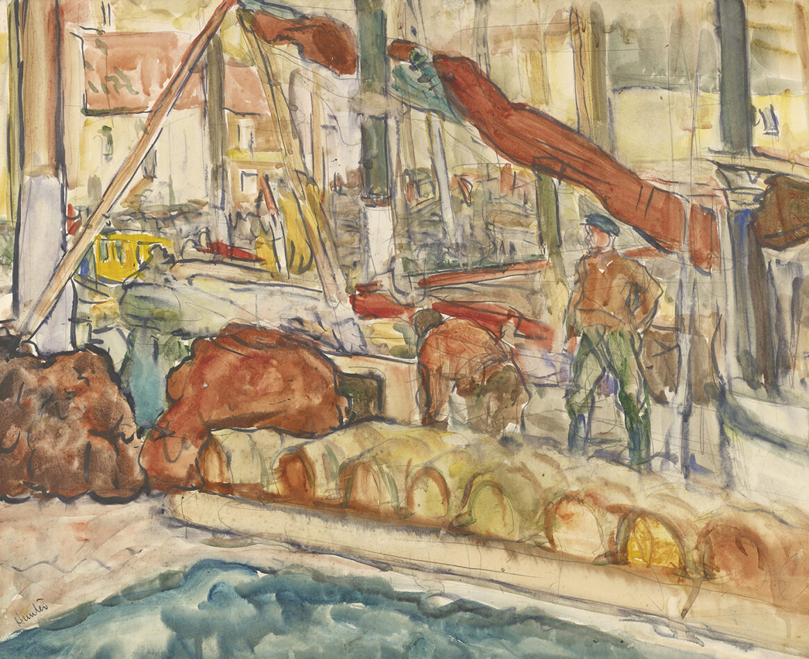 Harbour Scene, Largo by George Leslie Hunter | The Scottish Gallery