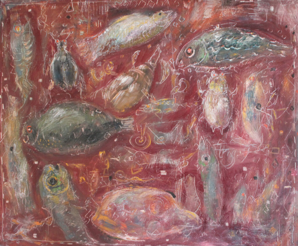 Red Fish and Insects by Aleksander Żyw | The Scottish Gallery