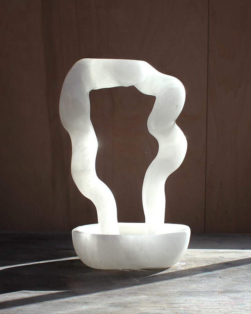 Bowl with Tall Wavy Handle by Oliver Cook | The Scottish Gallery