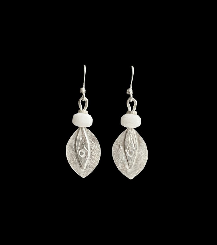 White Jade Earrings by Guy Royle | The Scottish Gallery
