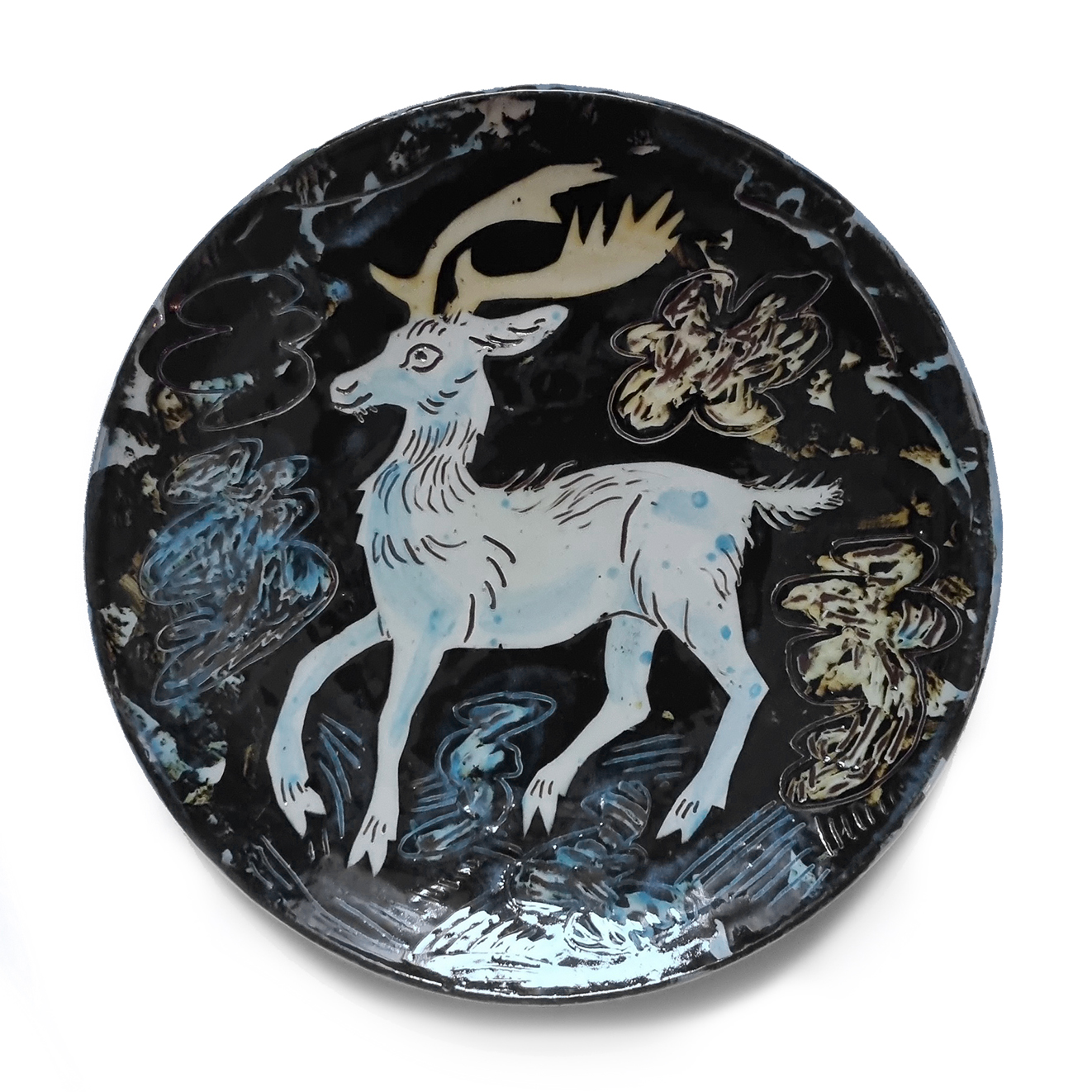 White Hart Platter by Mark Hearld | The Scottish Gallery