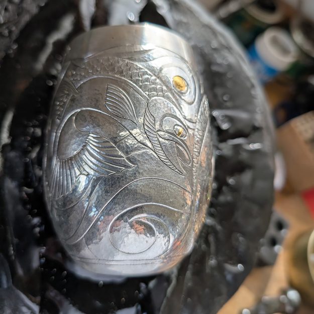 Fishy Beaker in progress by Rod Kelly | The Scottish Gallery