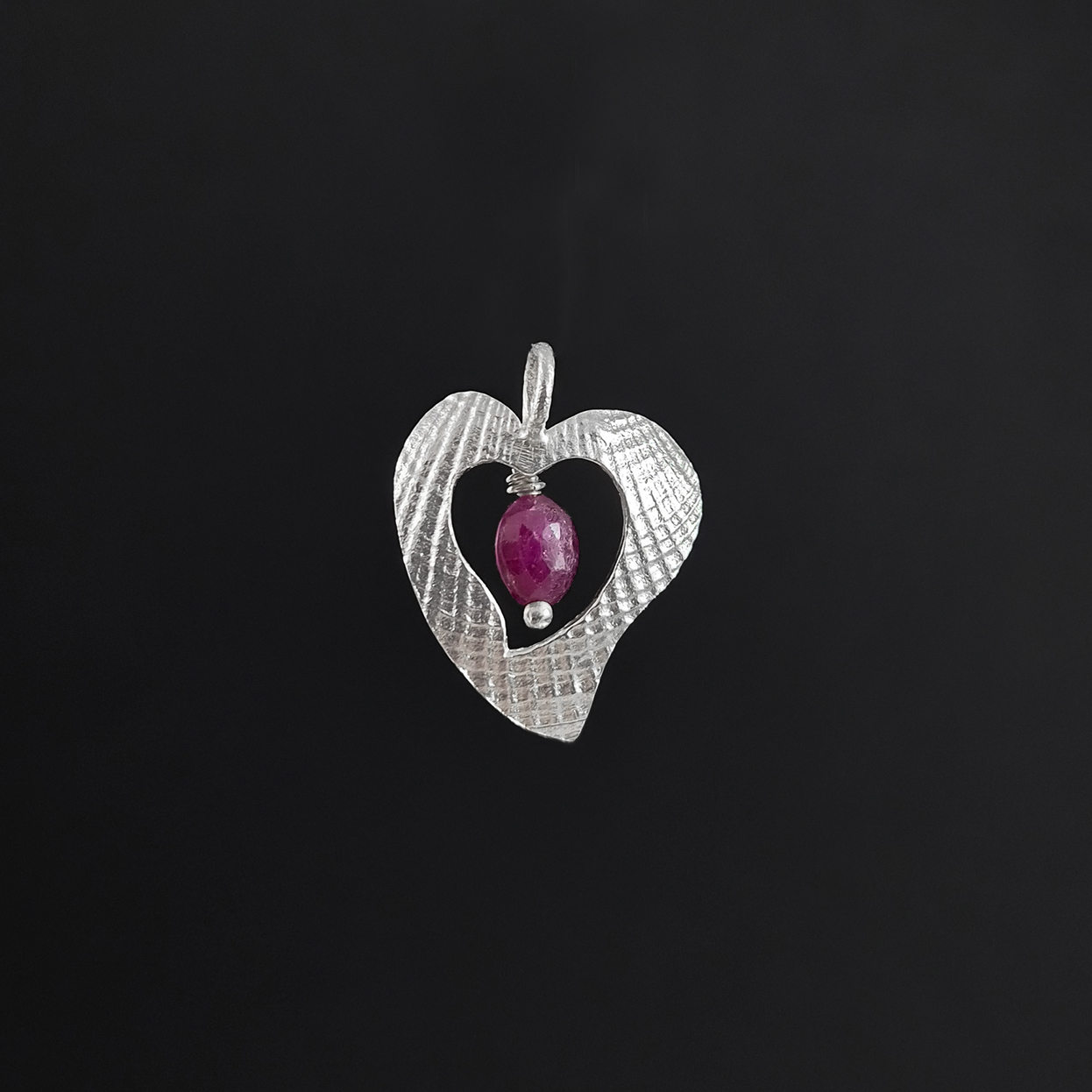Ruby Shell Heart Pendant by Malcolm Appleby (Jewellery) | The Scottish ...