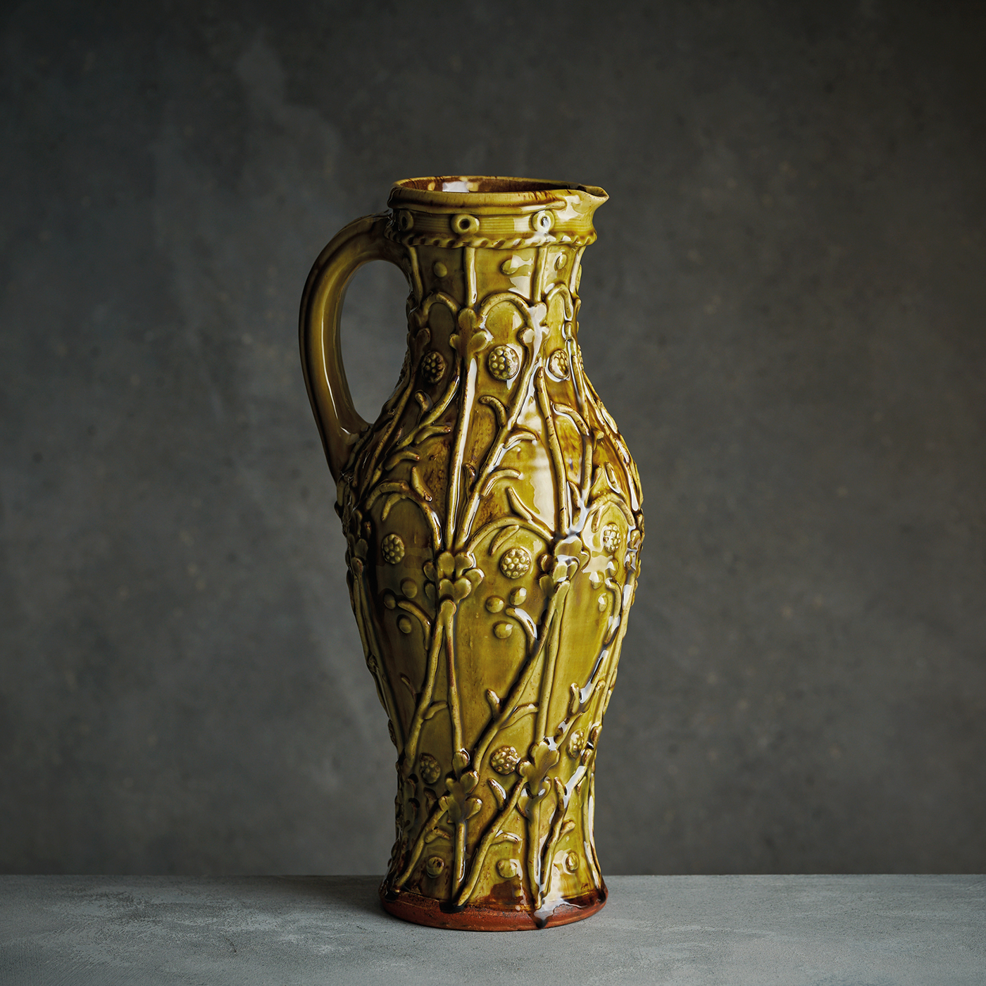 Large Applique Baluster Jug with Fernery by Douglas Fitch & Hannah ...
